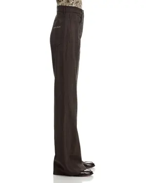 Acne Studios Plaid Wool Blend Trousers