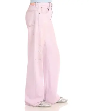 Acne Studios Mid Rise Wide Leg Jeans - Pink