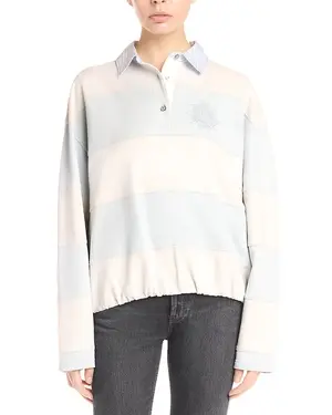 Acne Studios Striped Polo Sweatshirt - Light Blue