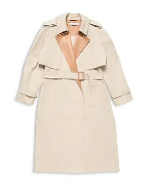 Acne Studios Belted Leather Lapel Trench Coat