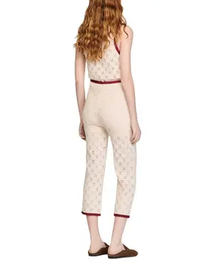 Sandro Crochet Look Knit Trousers