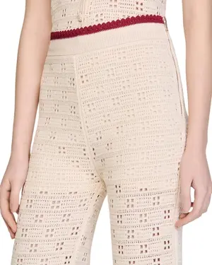 Sandro Crochet Look Knit Trousers