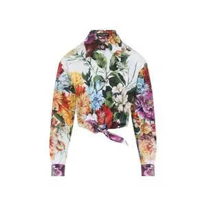 Dolce & Gabbana Flower Bouquet-print Cropped Shirt - Multicolour