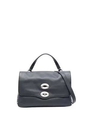 ZANELLATO Mini Top Handle Bag With Silver-tone Embellishments - Navy