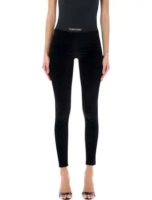 TOM FORD Stretch Lustrous Velour Signature Leggings