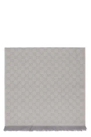 Gucci Wool Gg Jacquard Scarf 45x185 Cm