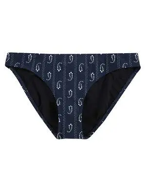 Tory Burch Printed Mini Bikini Bottoms - Navy
