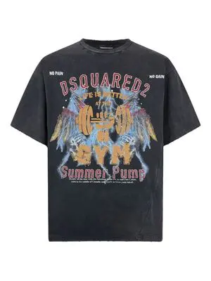 Dsquared2 Graphic Cotton T-shirt - Black