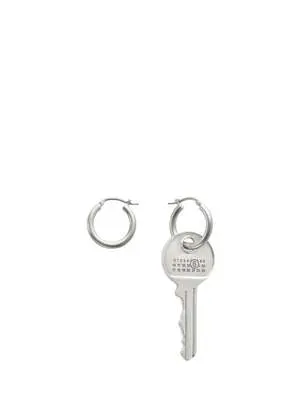 MAISON MARGIELA Key Hoop Earrings - Silver