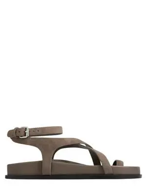A.emery Slim Jalen Sandal With Crossover Straps - Brown