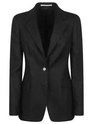 Tagliatore Elegant Tailored Linen Jacket With Single Button Closure