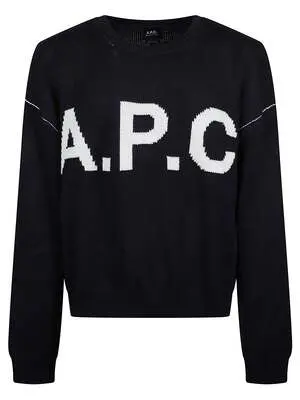 A.p.c. Logo Sweatshirt With Ribbed Trims