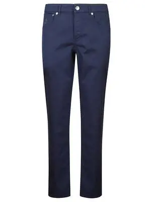 Brunello Cucinelli Straight Leg Cotton Trousers With Embroidered Logo