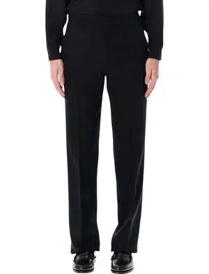 LARDINI Mid-rise Cotton Slim Pants - Black