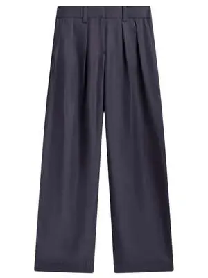 THE FRANKIE SHOP Relaxed Fit Bermuda Shorts With Belt Loops - Navy