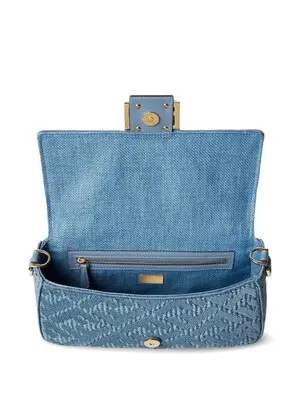 Fendi Baguette Embroidered Rafia Shoulder Bag