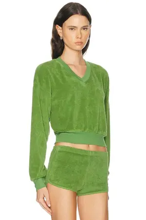 Eterne Cropped V-neck Sweatshirt