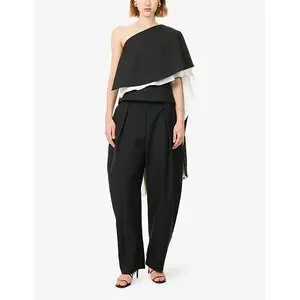 ROHE FRAMES Off-shoulder Draped Wool And Silk Top