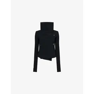 Rick Owens Asymmetrical Zip Long Sleeve Biker Jacket - Black