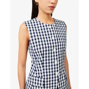 Veronica Beard Lois Gingham Print Vest