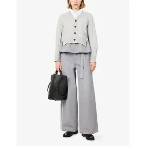 Sacai Belted Wide-leg Denim Jeans