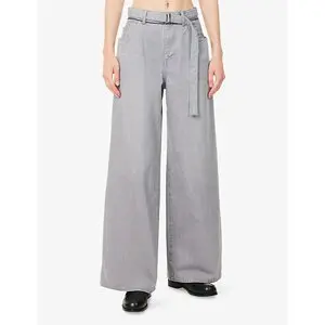 Sacai Belted Wide-leg Denim Jeans
