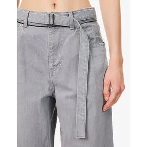 Sacai Belted Wide-leg Denim Jeans