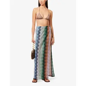 Missoni Wrap-over Lamé Knitted Maxi Skirt