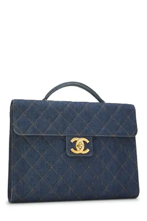 Chanel Quilted Denim Briefcase