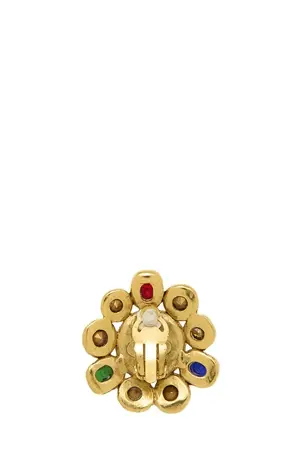 Chanel Multicolor Gripoix Gold Earrings