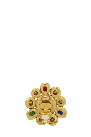 Chanel Multicolor Gripoix Gold Earrings