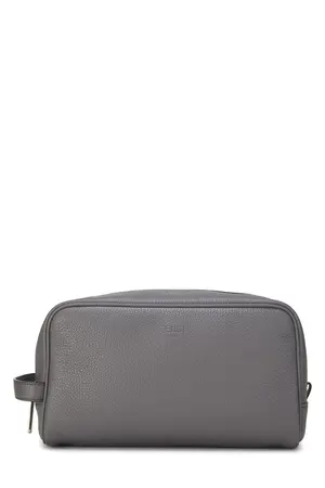 Fendi Leather Toiletry Pouch - Grey