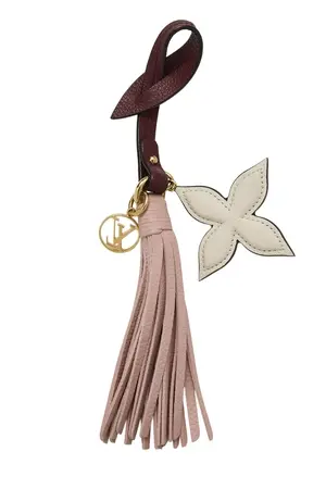 LOUIS VUITTON Multicolor Leather Fringe Flower Bag Charm