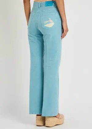 Chloé Embroidered Straight-leg Jeans
