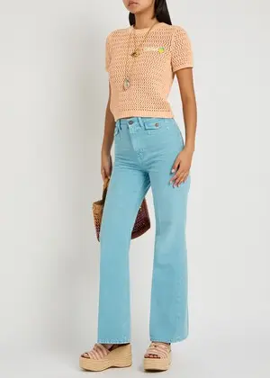 Chloé Embroidered Straight-leg Jeans