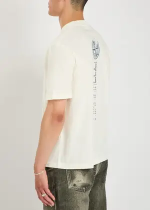 Stone Island Logo-print Cotton T-shirt - Ivory