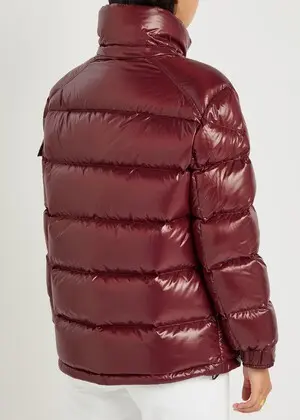 Moncler Laqué Nylon Padded Hooded Jacket - Red