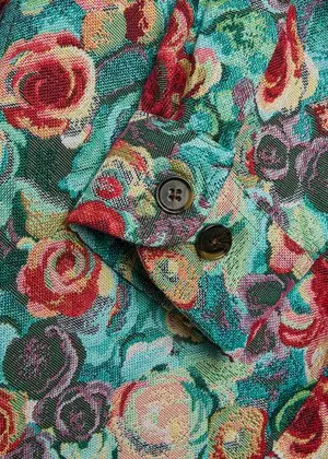 LES DEUX Floral-jacquard Woven Overshirt
