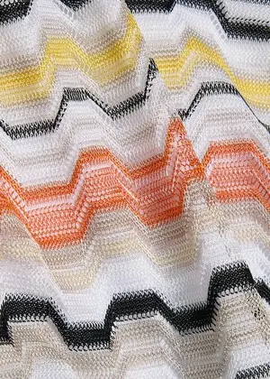 Missoni Patterned Fine-knit V-neck One-piece Swimsuit - Multicoloured