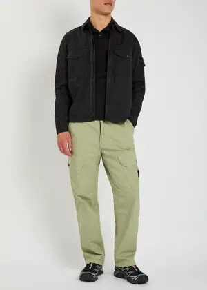 Stone Island Logo-appliquéd Stretch-cotton Overshirt