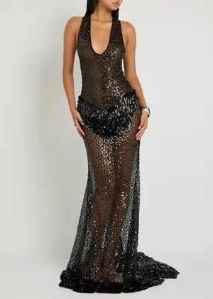 FARDA Sequin-embellished Tulle Gown
