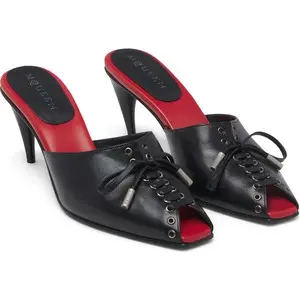 Alexander McQueen Lexie Peep Toe Sandal - Black/red