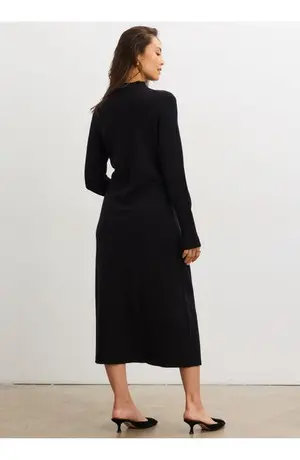 Hatch Collection Peyton Mockneck Sweater Dress In Merino Wool
