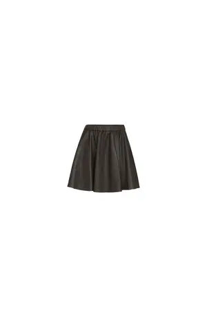 Brunello Cucinelli Polished Nappa Leather Mini Circle Skirt