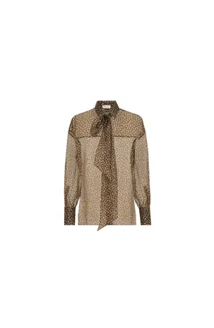 Brunello Cucinelli Dapple Silk Organza Shirt With Neck Tie