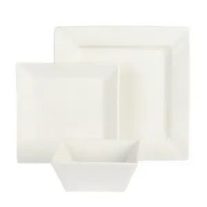 GIBSON HOME Zen Buffet Hard Square Porcelain Dinnerware Set