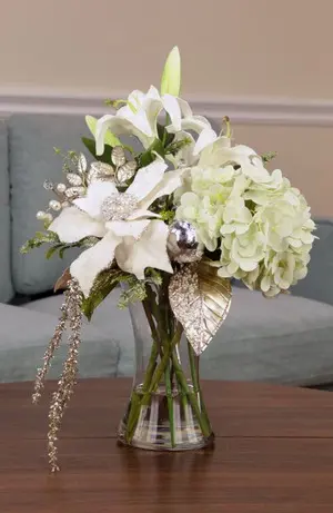 MARK ROBERTS Lily Hydrangea Christmas Vase
