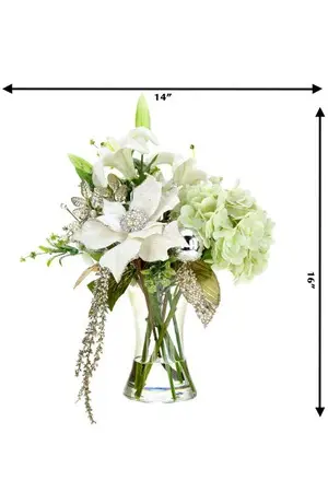 MARK ROBERTS Lily Hydrangea Christmas Vase