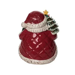 TRANSPAC Ceramic Christmas Vintage Santa Cookie Jar
