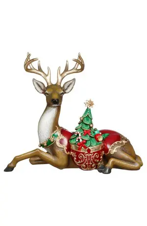 MARK ROBERTS Deer With Holiday Tree - Green
